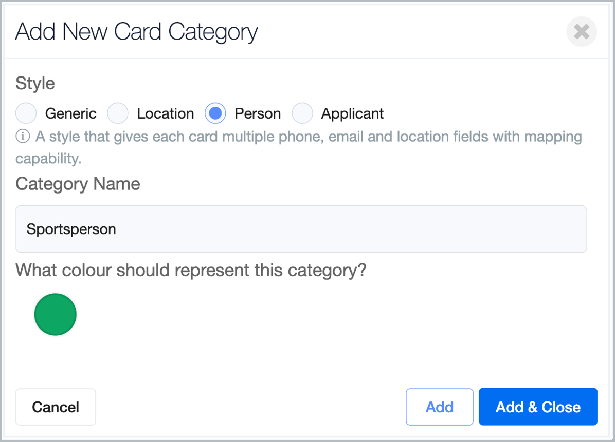 Card Category Help Guide